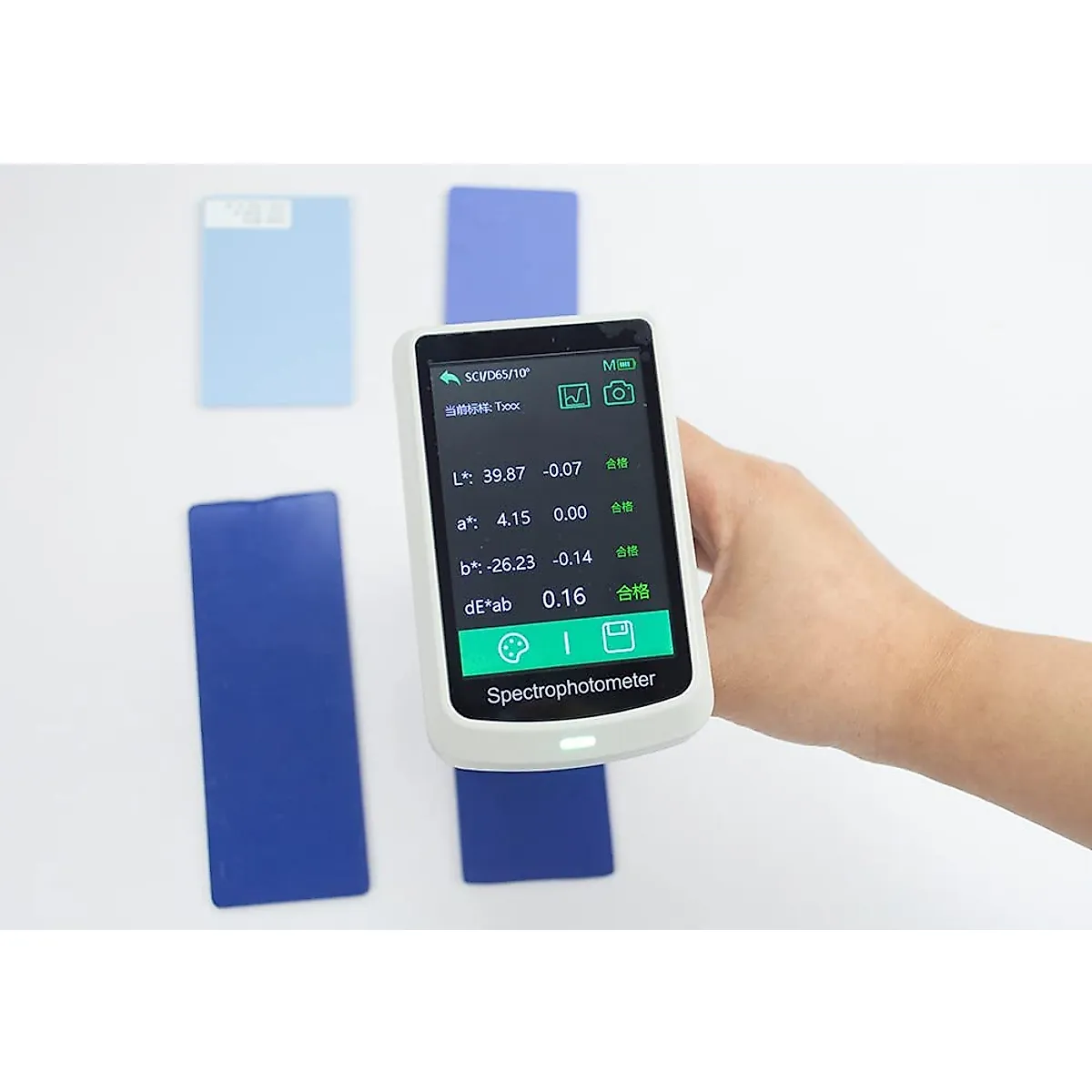 HFBTE Spectrophotometer Ultra-high Repeatability Accuracy Colorimeter Paint Coating Printing Textile Color Difference Test Instrument with Measuring Aperture Φ8mm Illumination Aperture Φ11mm D/8 SCI