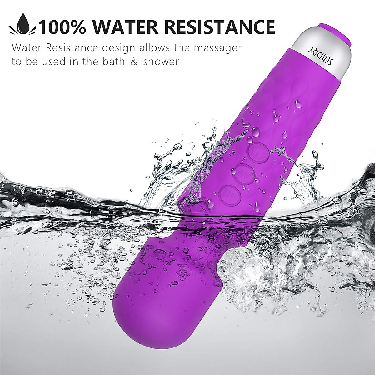Female Vibrator, G-Spot & Sex Toy, 20 Modes & 8 Speeds Wand Massager, Quiet, Waterproof, USB Rechargeable Vibrator, Hand-Held Cordless Sex Toys Vibrator for Her Pleasure, Female Adult Toy - Purple