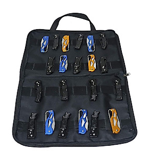 Large Pocket Knife Storage Case, Folding Knife Carrying Bag, 32 Pockets Small Knife Roll Pouch, Knife Collection , Storing And Transporting Solution Bag, Heavy Duty Oxford Fabric With Name Card Pocket