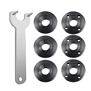 6 Pieces Grinder Flange Angle Wrench Spanner Metal Lock Nut Works with Dewalt Milwaukee 193465-4 Bosch Black & Decker Ryobi 5" 5/8-11