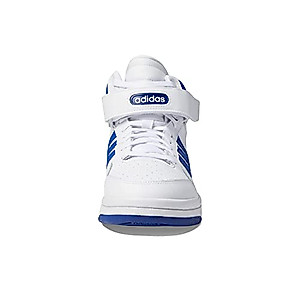 adidas Men's Postmove Mid Basketball Shoe, White/Team Royal Blue/Grey, 9
