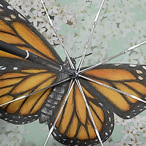 Compact Travel Umbrella Monarch Butterfly Illustration Drawn In Pen With Digital Color Sun & Rain Auto Open Close Protable Windproof Folding Umbrellas