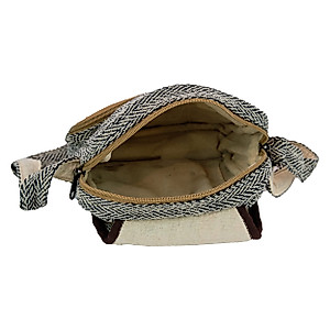 Zen Canyon Natural Hemp Herringbone Cross Body Purse Multipurpose Shoulder Bag, 8 x 8 Inches (Dark Brown)