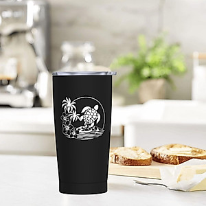 Yipaidel 20oz Vacuum Insulated Tumbler Mug with Sea Turtle Flower Design, Water Bottle for Hot & Cold Drinks, Inspirational Gifts for Women Mom Sister, Christmas & Mothers Day Present