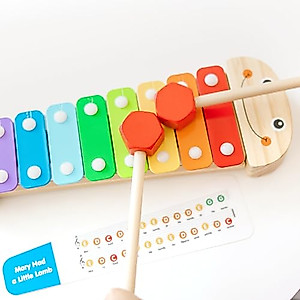 Melissa & Doug Caterpillar Xylophone Musical Toy With Wooden Mallets 15.25" x 6.5" x 1.5 - For Toddlers,Ages 3+,Blue