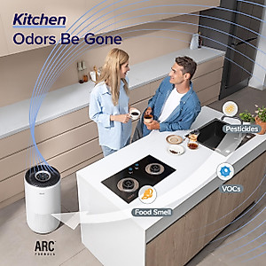 LEVOIT Air Purifiers for Home Large Room, Smart WiFi and PM2.5 Monitor H13 True HEPA Filter Removes Up to 99.97% of Particles, Pet Allergies, Smoke, Dust, Auto Mode, Alexa Control, White