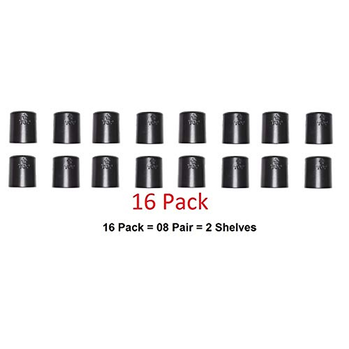 JSP Manufacturing 1" Diameter Post Wire Shelf Clips Shelving Split Sleeves Lock Metal Rack Locking Plastic Pick A Pack Wholesale Bulk 8 Pairs (16 Pack)