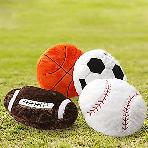 18 Inch Football Throw Pillow Sports Pillow Soccer Plush Pillow Sport Theme Cushion Stuffed Pillow Soft and Durable Sports Toy Pillow Suitable forSofa Decorations andChildren's Giftsfor BoysandGirls