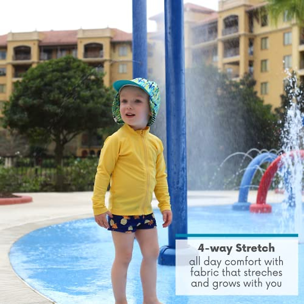 SwimZip UPF 50+ Long Sleeve Rash Guard for Boys and Girls - Baby, Toddler, Kids Yellow