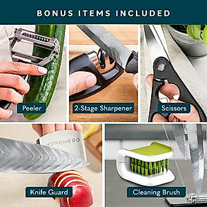 Home Hero Kitchen Knife Set, Steak Knife Set & Kitchen Utility Knives - Ultra-Sharp High Carbon Stainless Steel Knives with Ergonomic Handles (20 Pc Set, Damascus)