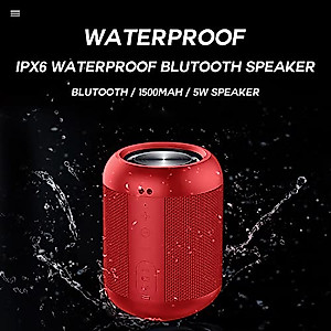 Bluetooth Speakers, Portable Wireless Speaker, Portable Waterproof Speaker with IPX6 Waterproof for iPhone, Samsung, 24H Playtime,Upgraded