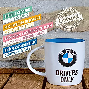 Nostalgic-Art Retro Coffee Mug, BMW – Drivers Only – Gift idea for car accessories fans, Large Ceramic Cup, Vintage Design, 11.2 oz