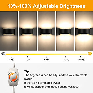 Hollymaze Modern Wall Sconces, Dimmable Wall Sconce Up and Down Wall Mount Light Black LED 14W Aluminum Wall Light Fixtures for Living Room Bedroom Hallway Stairway Corridor (Warm White)