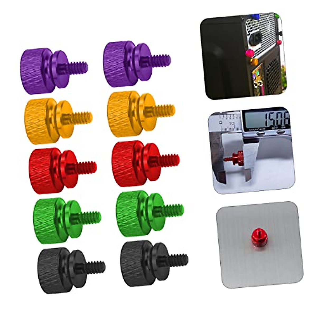 SOLUSTRE Pc Screws 10pcs Aluminum I Replacement Thumb Side Panel Slot Fixing Computer for Chassis Motherboard Supply Thumbscrew Alloy Thumb Screw