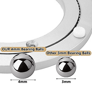 2pcs 5.5inch Aluminium Alloy Lazy Susan Turntable Bearings, Round Rotating Bearing Turntable Base, 360 Degree Rotating Swivel Plate Lazy Susan Hardware for Kitchen Dining Table, 110lbs Capacity