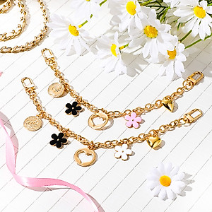 2 Pieces Handbag Chain Straps Replacement Strap Accessories Purse Handbag Charms Chain Accessories Purse Clutches Handle Chains Decor with Clasp for Crossbody Shoulder Bag Handbag Purse
