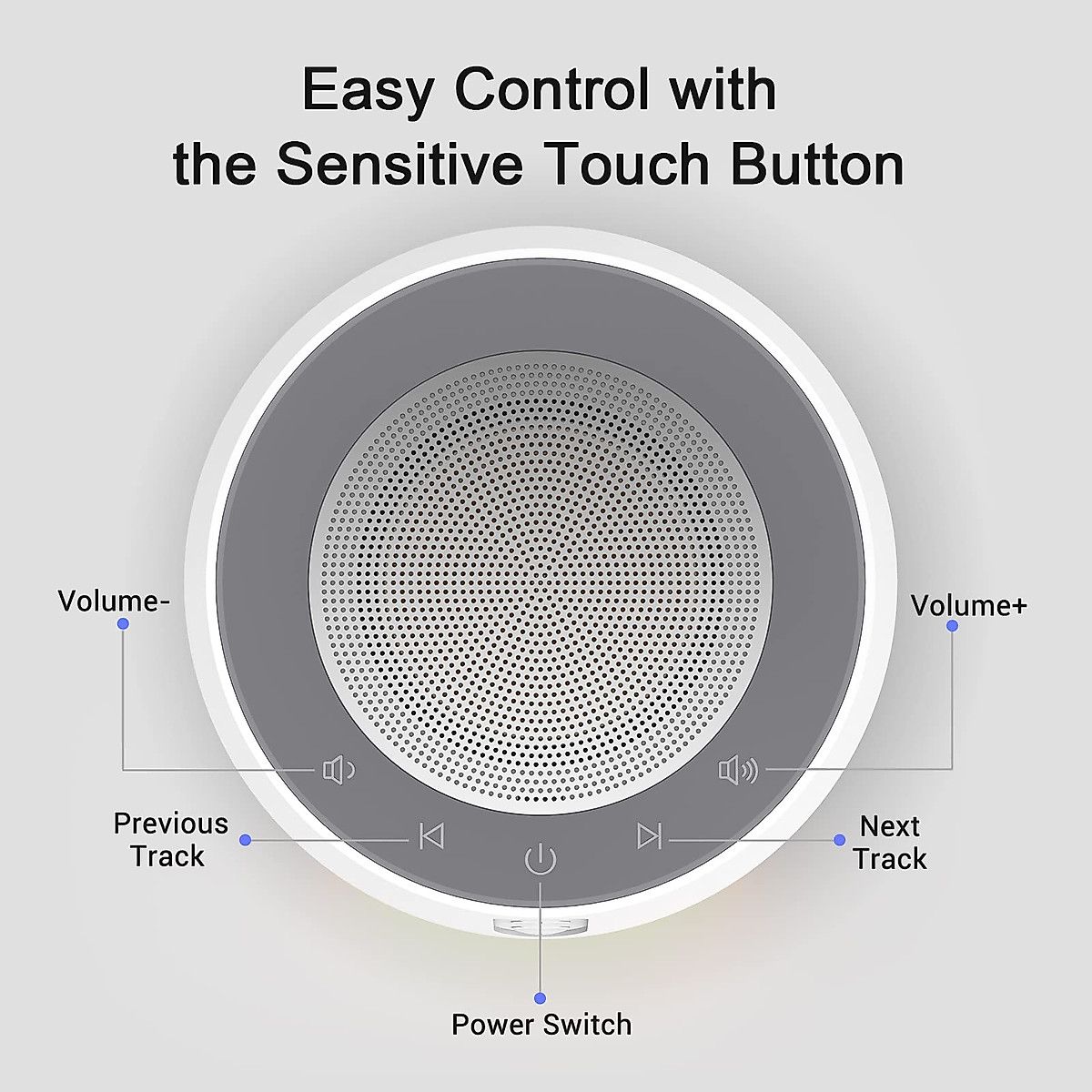 Sundiko White Noise Machine, Sleep Sounds Machine with 14 Soothing Sounds, 5 Sleep Timer and Night Light, Noise Machine for Sleeping Baby Kids Adults White