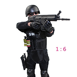 BJPEY 12" Action Figures Toy 1:6 Stand Bendable Soldier Figure Model Toy ( SWAT )