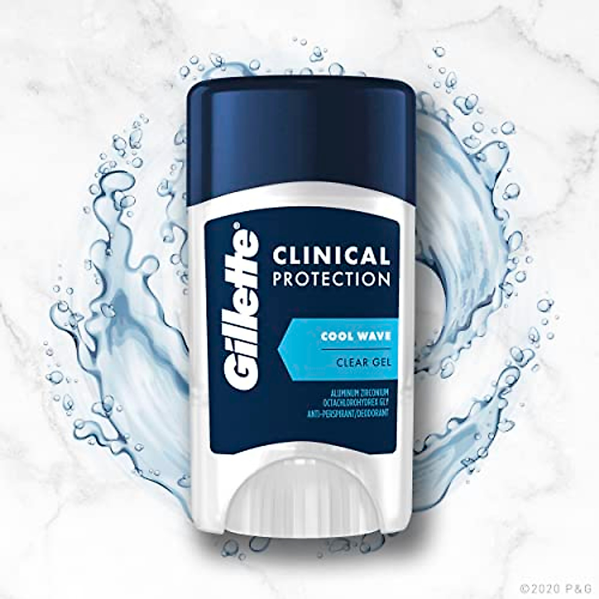 Gillette Clinical Strength Clear Gel Men's Antiperspirant and Deodorant, 72-Hour Sweat Protection, Cool Wave, #1 Clinical Brand For Men, 1.6 oz (Pack of 3)