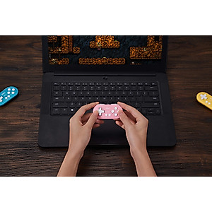 8Bitdo Zero 2 Bluetooth Gamepad Keychain Sized Mini Controller for Switch, Windows, Android, macOS & Raspberry Pi(Pink Edition) - Nintendo Switch