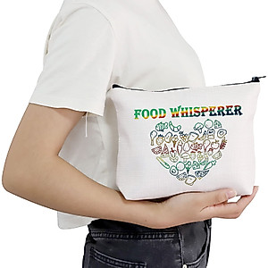 POFULL Registered Dietitian Gifts Dietitian Thank You Gift Dietitian Nutritionist Gifts Food Whisperer Cosmetic Bag RD Registered Dietitian Gifts (Food Whisperer bag)