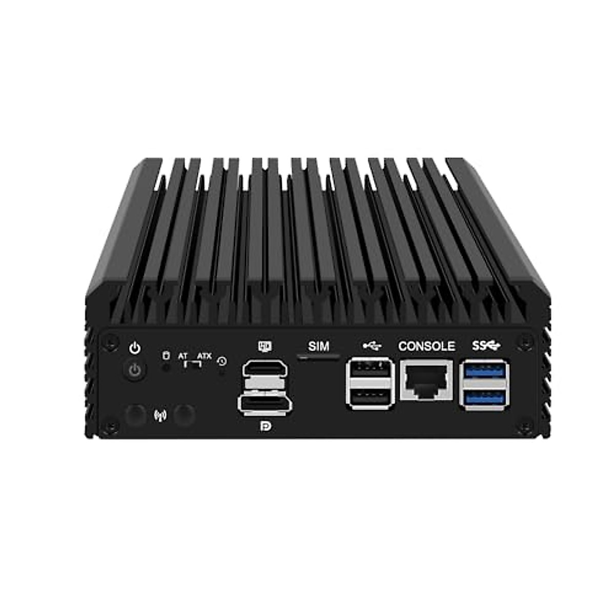 HUNSN Micro Firewall Appliance, Mini PC, VPN, Router PC, Intel J6413, RJ09, AES-NI, 6 x Intel 2.5GbE I226-V LAN, Console, HDMI, DP, SIM Slot, Barebone, NO RAM, NO Storage, NO System