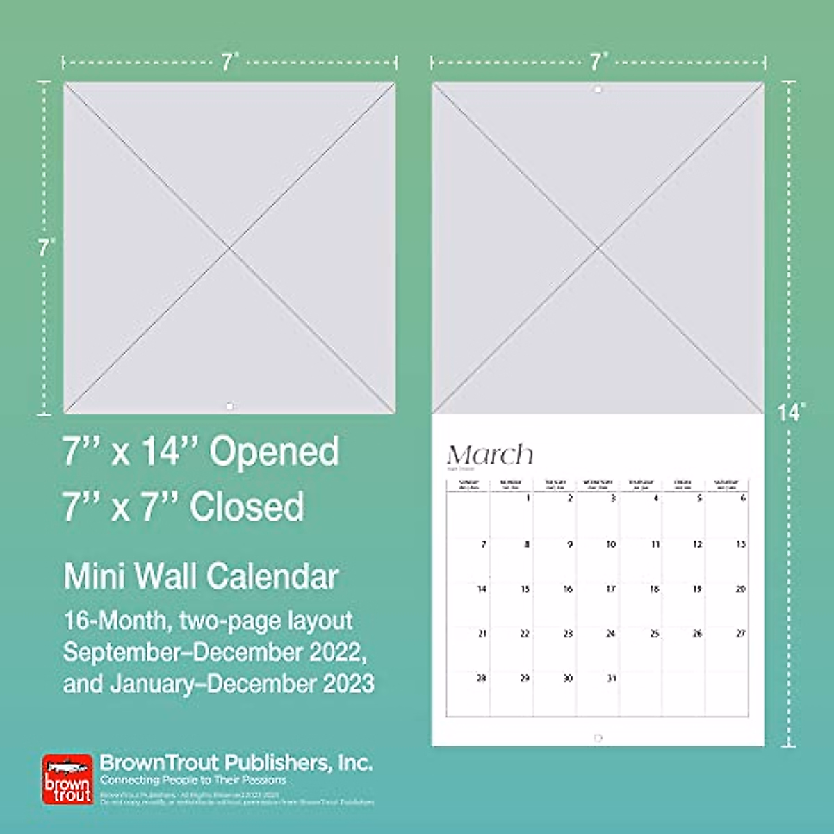 Shih Tzu Puppies | 2023 7 x 14 Inch Monthly Mini Wall Calendar | BrownTrout | Animal Small Dog Breed Puppy DogDays