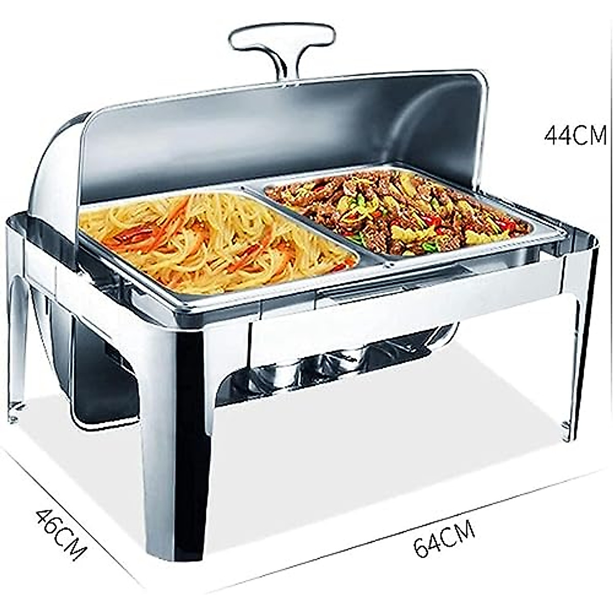 Stainless Steel Chafing Dishes, Electric Food Buffet Warmer, Rectangular Catering Chafer Warmer Set with Removable Warming Trays for Parties and Buffet 9L