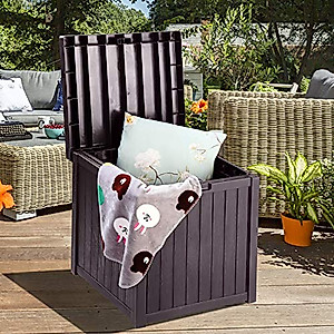 COVERONICS 51 Gallon Patio Medium Deck Box Lightweight Outdoor Stroage Box Weather Resistant Garden Stroage Container for Patio Furniture Cushions, Pillows, Garden Tools and Pool Toys