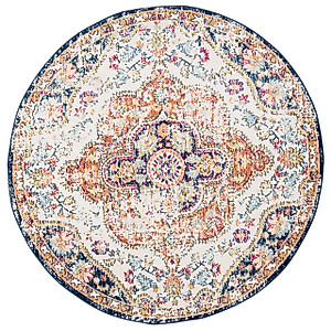 Rugshop Vintage Distressed Bohemian Round Rug 6' 6" (6' 6" Diameter) Multi