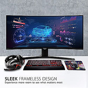 ViewSonic OMNI VX3418-2KPC 34 Inch Ultrawide Curved 1440p 1ms 144Hz Gaming Monitor with Adaptive Sync, Eye Care, HDMI and Display Port