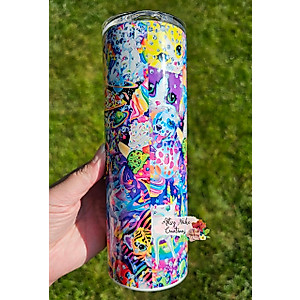 20 oz Lisa Characters Frank Rhinestone Print Handmade Stainless Steel Insulated Sublimation Tumbler