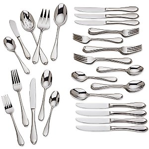 Gorham Studio 45-Piece Flatware Set, 6.30 LB, Metallic