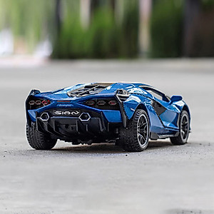 1:32 Scale Sian FKP37 Model Car Zinc Alloy Diecast Car Toys for Kids, Pull Back Toy Car Vehicle with Sound and Light Door Opening Birthday Gift for Boys Toddlers (Blue)