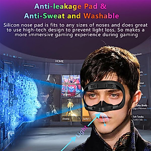 Face Pad & Face Cover Cushion Replacement Compatible with Oculus/Meta Quest 2 -VR Accessories Facial Interface Bracket Foam Soft Silicone & Comfortable Leather Sweat-Proof Anti-Leakage Nose Pad