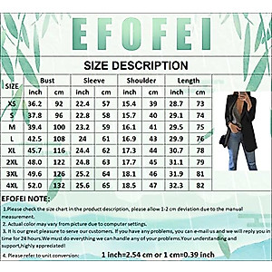 EFOFEI Women Long Sleeve Classic Work Office Cardigan Open Front Blazer with Pockets Plus Size Orange 4XL