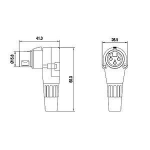 WJSTN Right-Angle Male XLR to Straight Female XLR, XLR Adapter Cable 2Pack