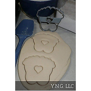 BABY FEET WITH HEART FOOT GENDER REVEAL SHOWER PARTY ANNOUNCEMENT COOKIE CUTTER MADE IN USA PR2520