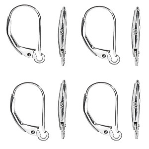 TOAOB 8pcs 925 Sterling Silver Leverback French Earring Hooks 10x16mm Hypo Allergenic Interchangeable Dangle Ear Wire Findings for Jewelry Making
