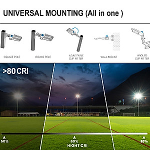 LEDMyplace 300W/240W/200W Adjustable LED Parking Lot Lights with Photocell Dusk to Down Shoebox Lighting 5700K, 39900LM, 120-277V Outdoor Security Commercial Pole Lights for Stadium, Roadways, Street