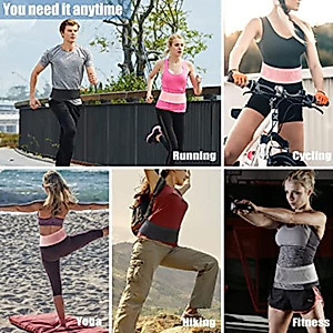 Multifunctional Knit Breathable Concealed Waist Bag, Large Capacity Adjustable Running Belt, Universal Running Belt (Black+Grey,L)