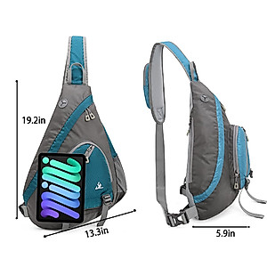 Lecxci Outdoor Spacious Crossbody Sling Bag Shoulder Chest Side Pack for Man/Women (Black)