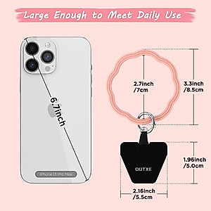 OUTXE Phone Wrist Strap - 8 × Phone Tether Tabs, 4 × Silicone Phone Bracelet Strap, Phone Wrist Lanyard Compatible with All Smartphone