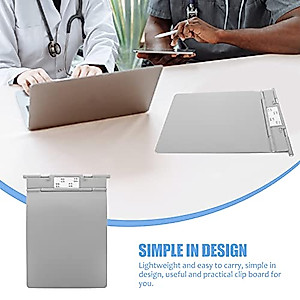 MAGICLULU 4pcs Case Folder A4 Binder Office Binders Plastic Paper Clips Profile Hardboard Clipboard with Storage Folders Abs Grey Office Document Clip Exam Paper Base Office Clip Boards Care