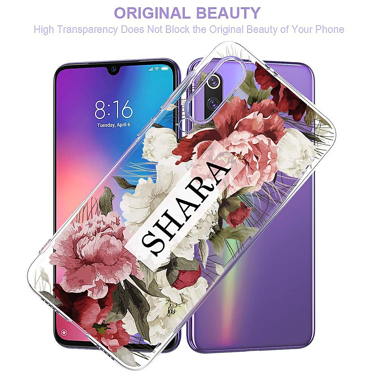 Suhctup Case Compatible with Xiaomi Pocophone F1 Silicone Case Transparent Drawings Design TPU Crystal Bumper Ultra Slim Anti-Shock Protection Case Cover for Xiaomi Pocophone F1, Flower 9