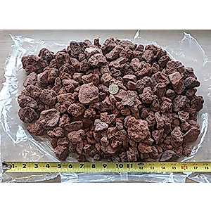 Midwest Hearth Lava Rock for Fire Pits and Gas Log Sets, Red 1/2" to 2" (10-lb Bag)