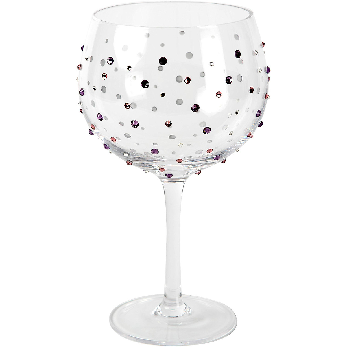 Pavilion Gift Company Amethyst Purple Gem Stones-February Birthday 24 Oz Stemmed Wine Glass