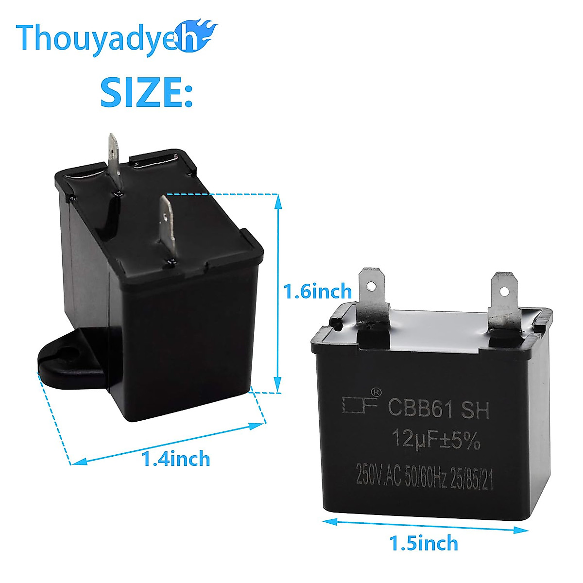 WPW10662129 Capacitor for Whirlpool&Kenmore Refrigerator and Freezer Compressor Run Replaces 945508 1100804 1114291