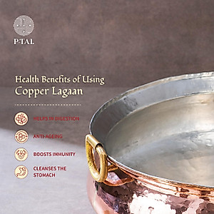 P-TAL Copper Hammered Lagaan | Cookware and Serveware | Pure Copper for Ayurvedic Health Benefits