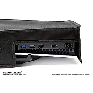 Foamy Lizard Dust Cover for Playstation 5 The Original Made in U.S.A. TexoShield Premium Ultra Soft Microfiber Lining Nylon dust Guard with Back Cable Port (Horizontal)